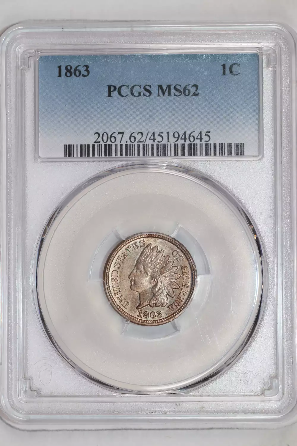 Collectors Corner - 1863 1C MS62 PCGS - #65096902