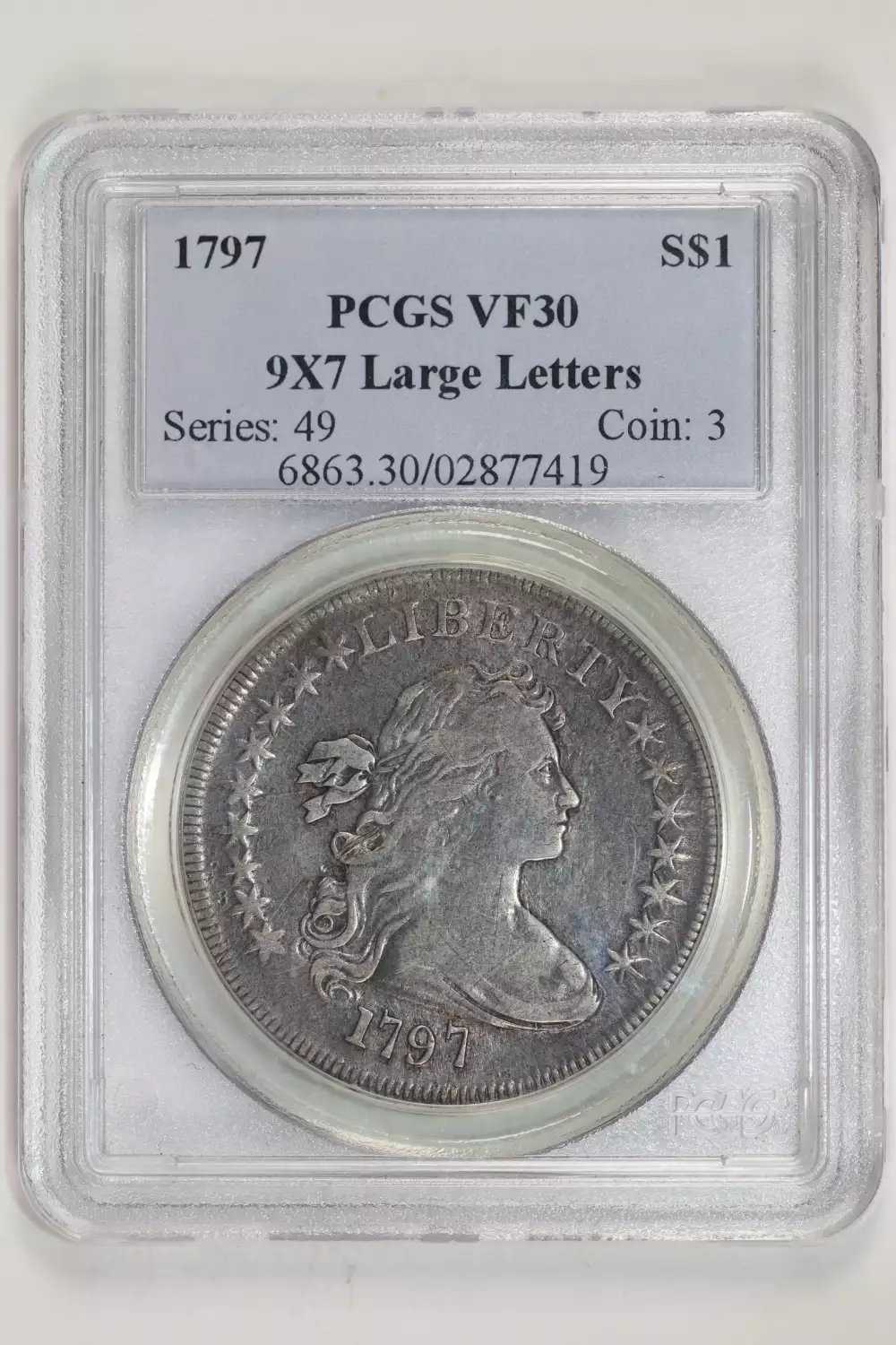 Collectors Corner - 1797 $1 9x7 Stars, Large Letters VF30 PCGS - #69370881