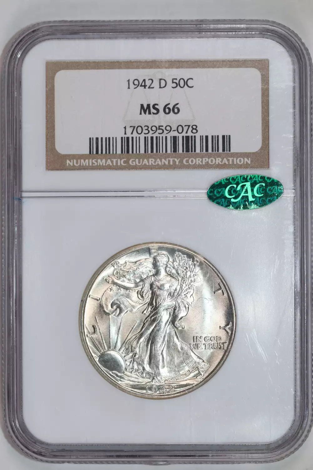 Collectors Corner - 1942-D 50C MS66 NGC - #60825889