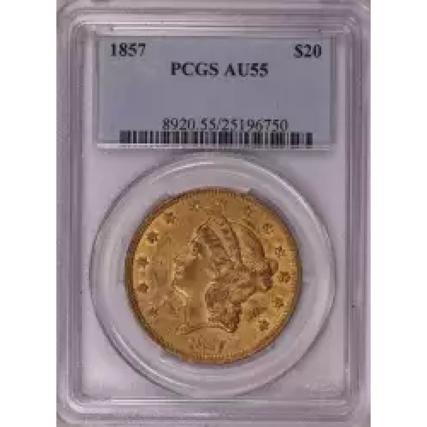 1857 Double Eagles Liberty Head PCGS AU-55 - Coin Superstore LLC