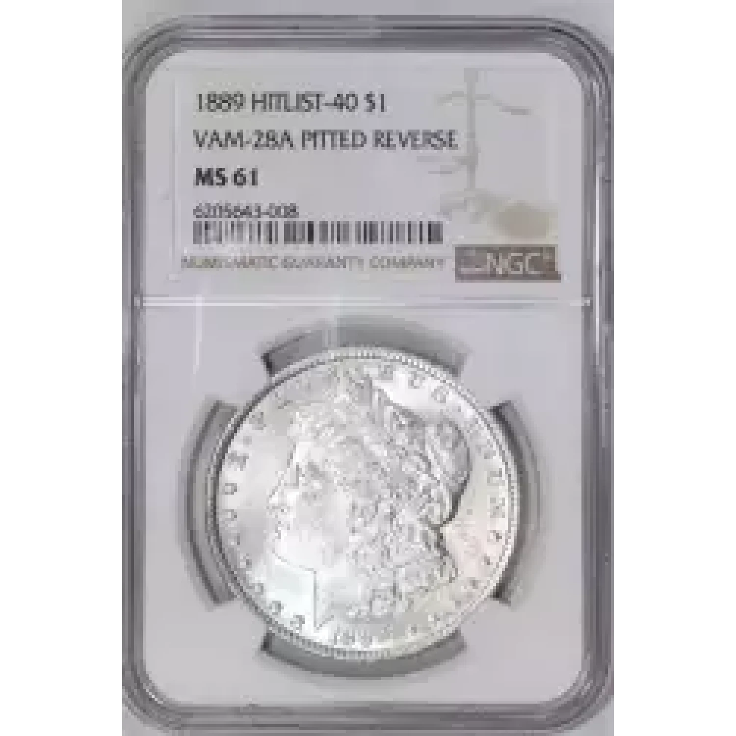 1889 Morgan Silver Dollar NGC MS-61 VAM-28A PITTED REVERSE - Coin ...