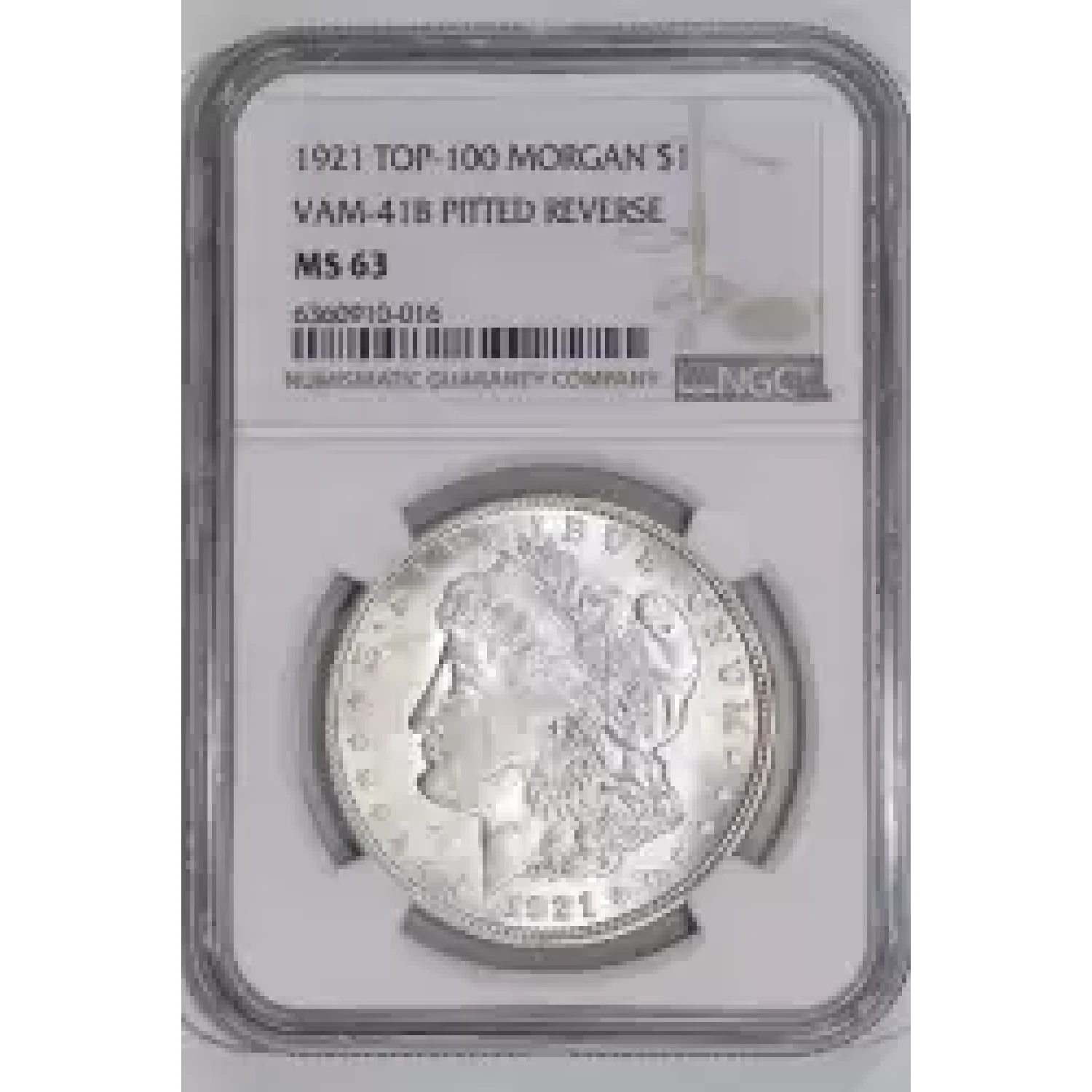 1921 Morgan Silver Dollar NGC MS-63 TOP-100 VAM-41B PITTED REVERSE ...